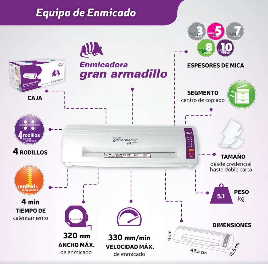 Laminadora Gran Armadillo Perfex Hasta 10 Milésimas