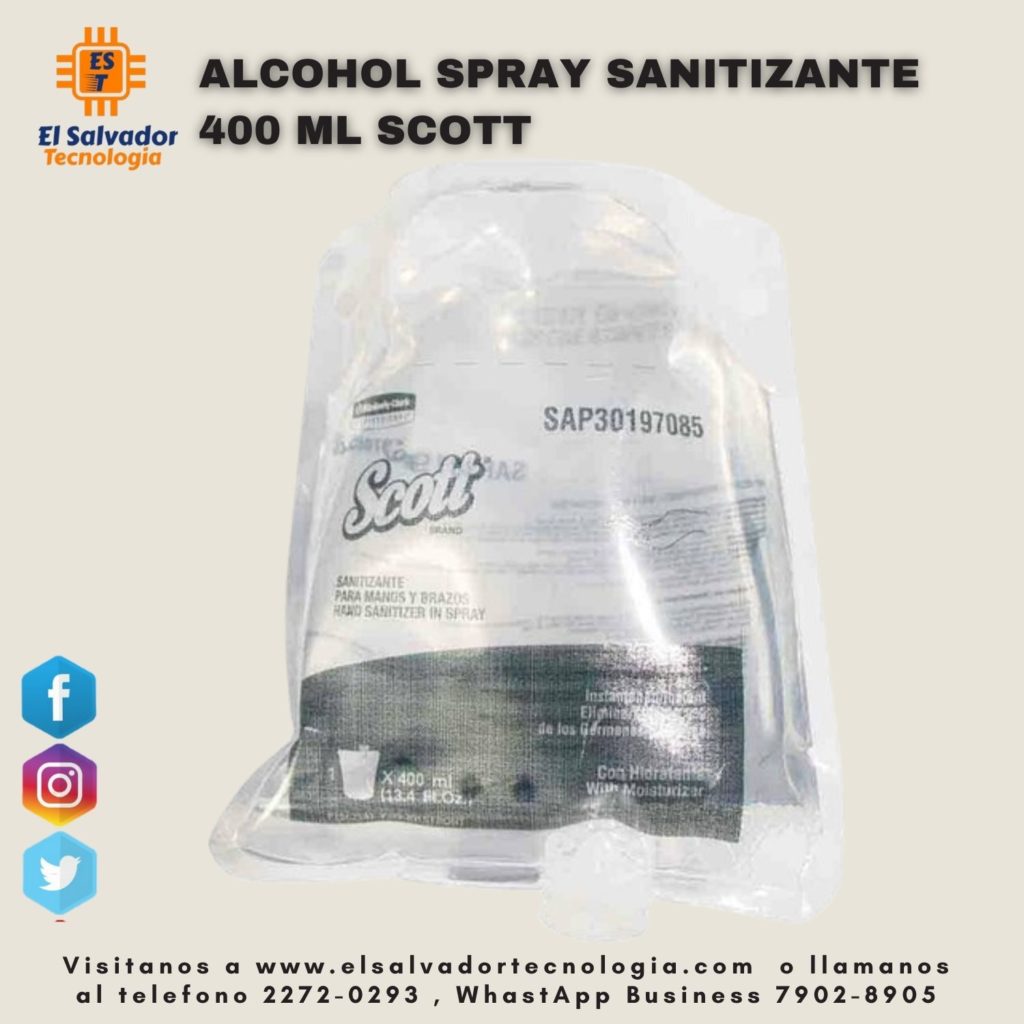 ALCOHOL SPRAY SANITIZANTE 400 ML SCOTT