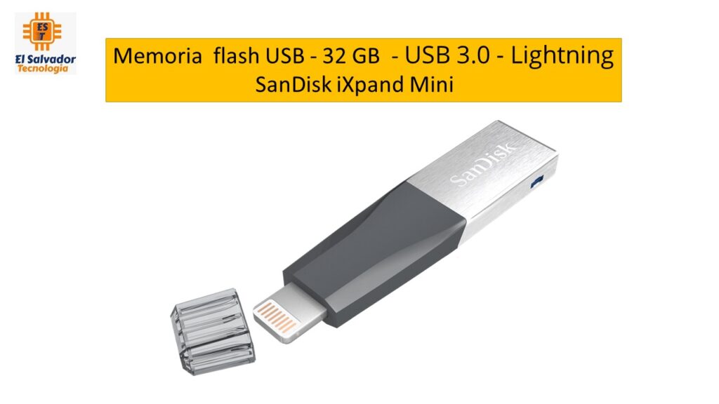 Memoria flash USB - 32 GB - USB 3.0 - LightningSanDisk iXpand Mini