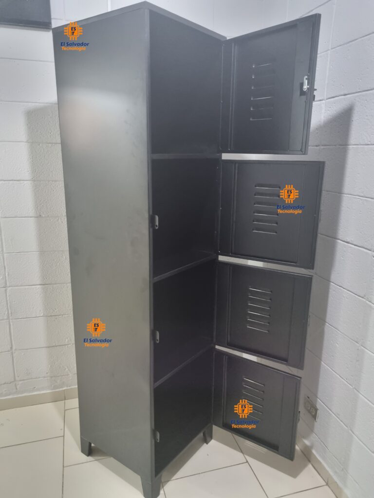 Locker Metalico Big Plus de 4 Puertas - 3 con Aleta porta Candado y 1 ...