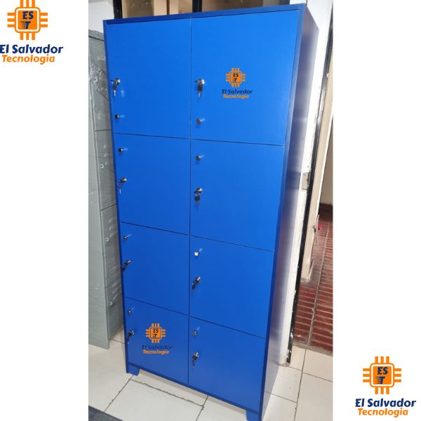 Locker de 8 Puertas - Fabricado en Melamina con Llave TLS BLUE